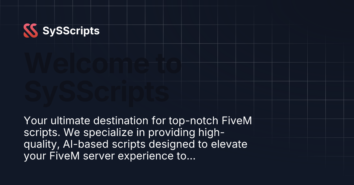 Welcome to SySScripts | SySScripts